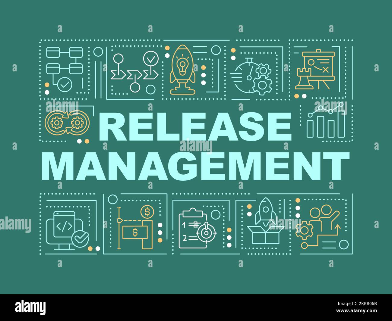 Release management word concepts dark green banner Stock Vector Image ...