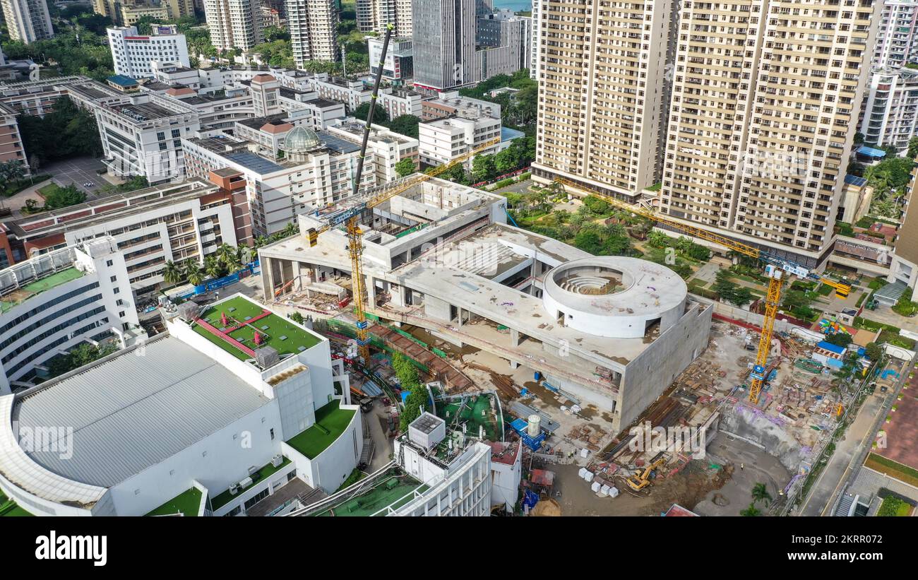 Aerial photos show the project of Haikou New Performing Arts Space ...