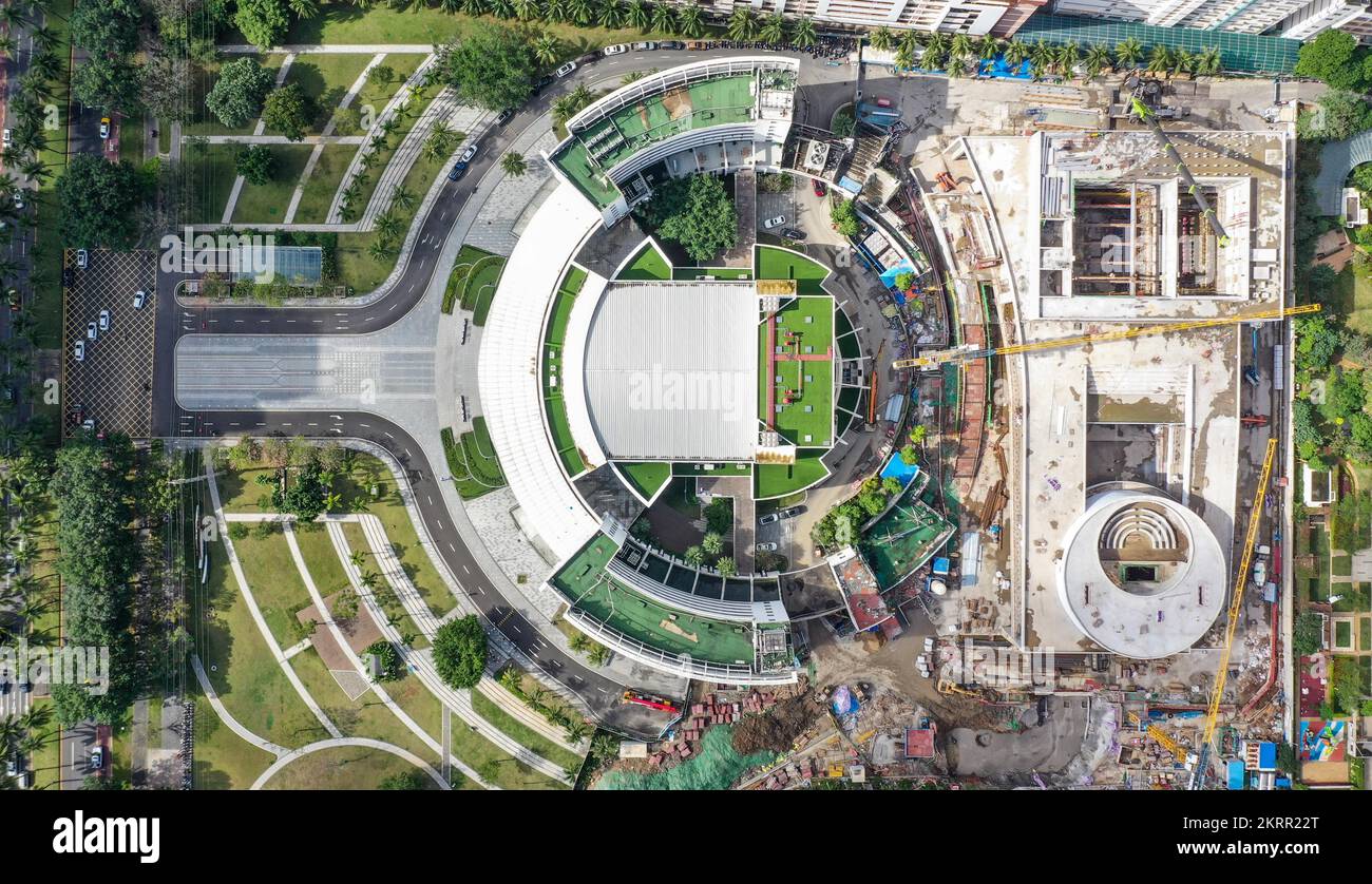 Aerial photos show the project of Haikou New Performing Arts Space ...