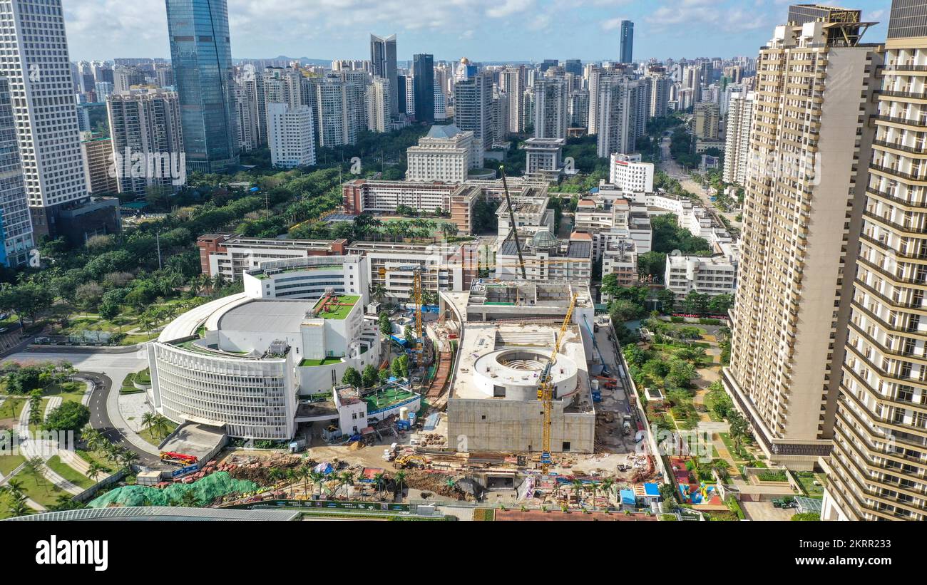 Aerial photos show the project of Haikou New Performing Arts Space ...