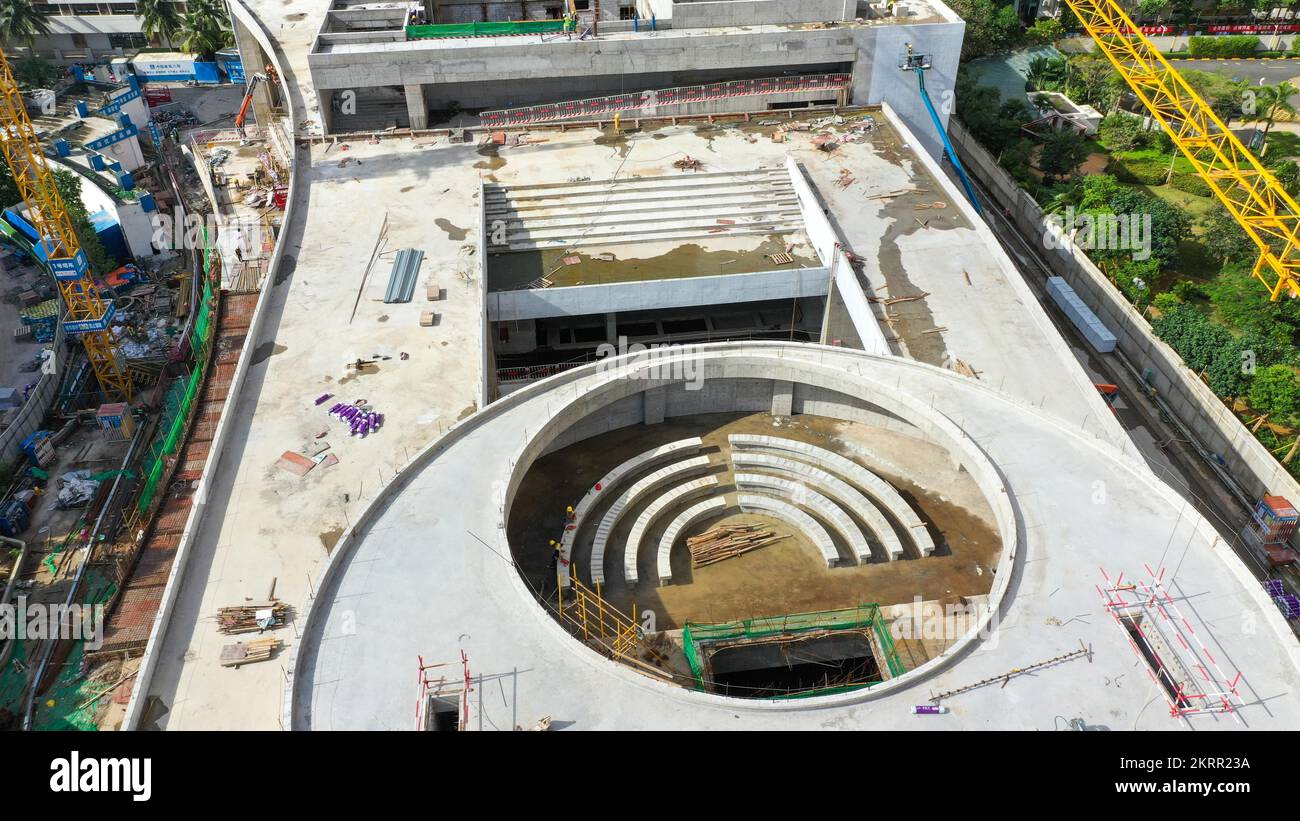 Aerial photos show the project of Haikou New Performing Arts Space ...