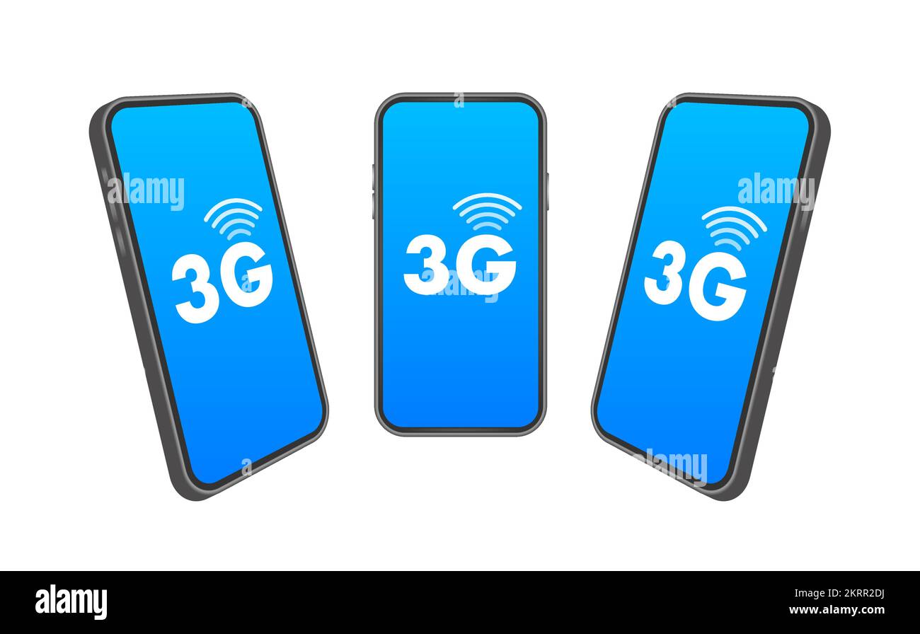 3G network wireless systems and internet. Communication network. Vector ...