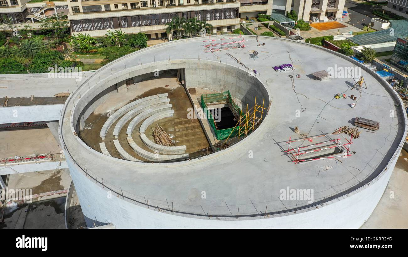 Aerial photos show the project of Haikou New Performing Arts Space ...