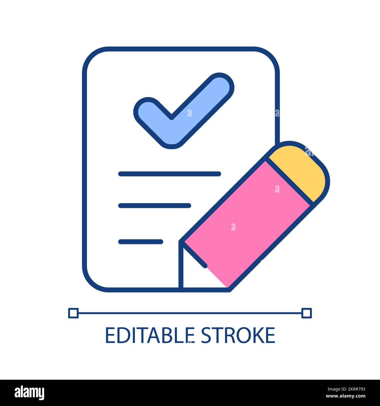 Pencil with paper RGB color icon Stock Vector Image & Art - Alamy