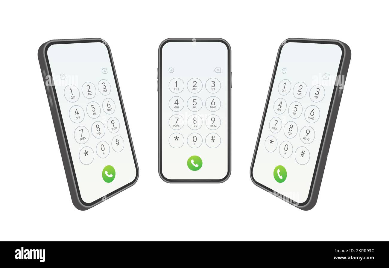 Keypad for on smartphone screen. Application Interface on mobile phone ...