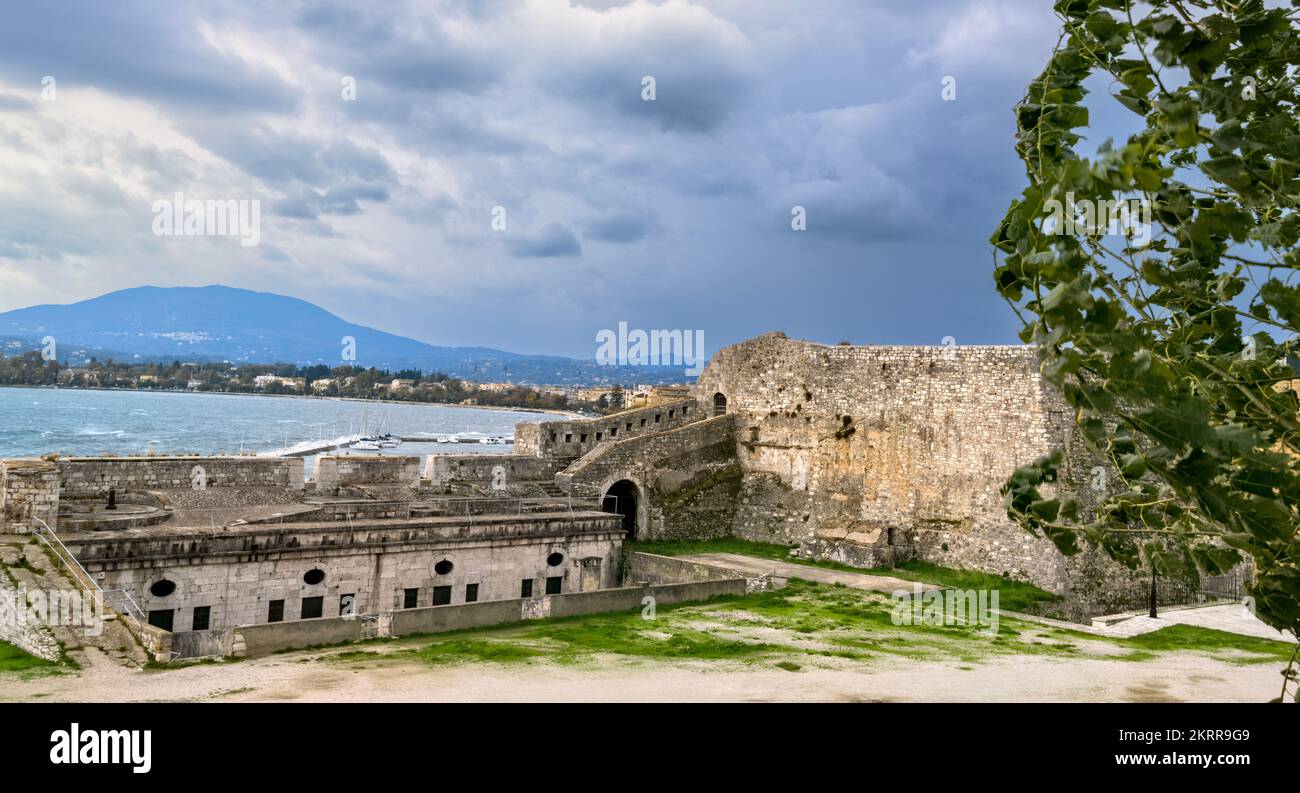 The Old Fortress, walls and battlements, views of Corfu Old Town, Corfu ...