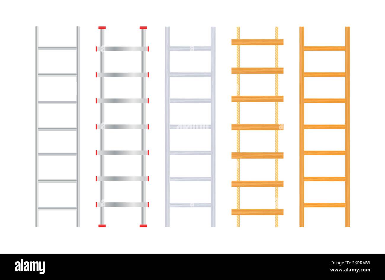 Wooden Stairs. Step ladder. Household tools. Vector stock illustration ...