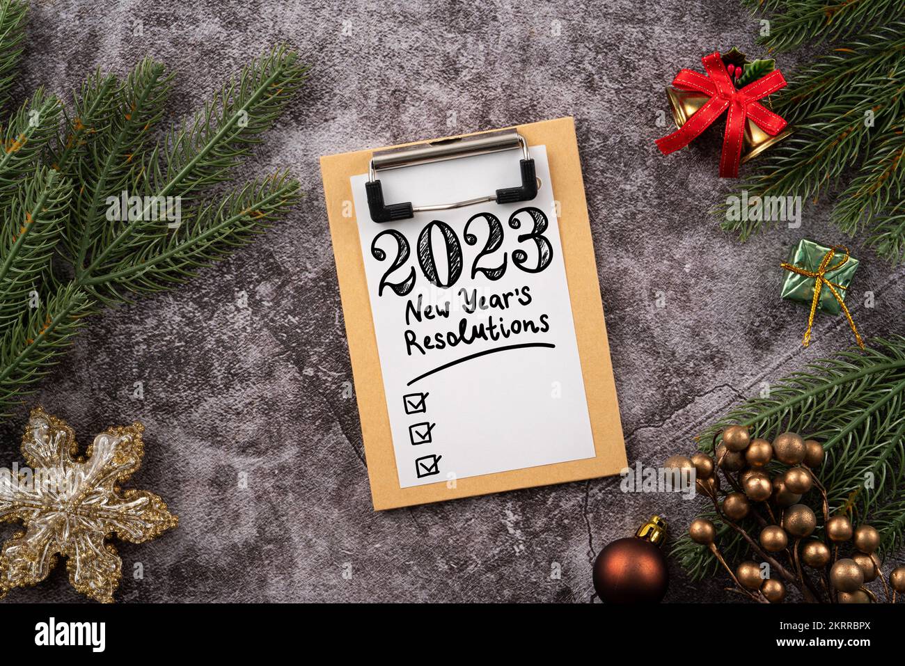 Christmas and New year of 2023 goals, plan and action design concept ...