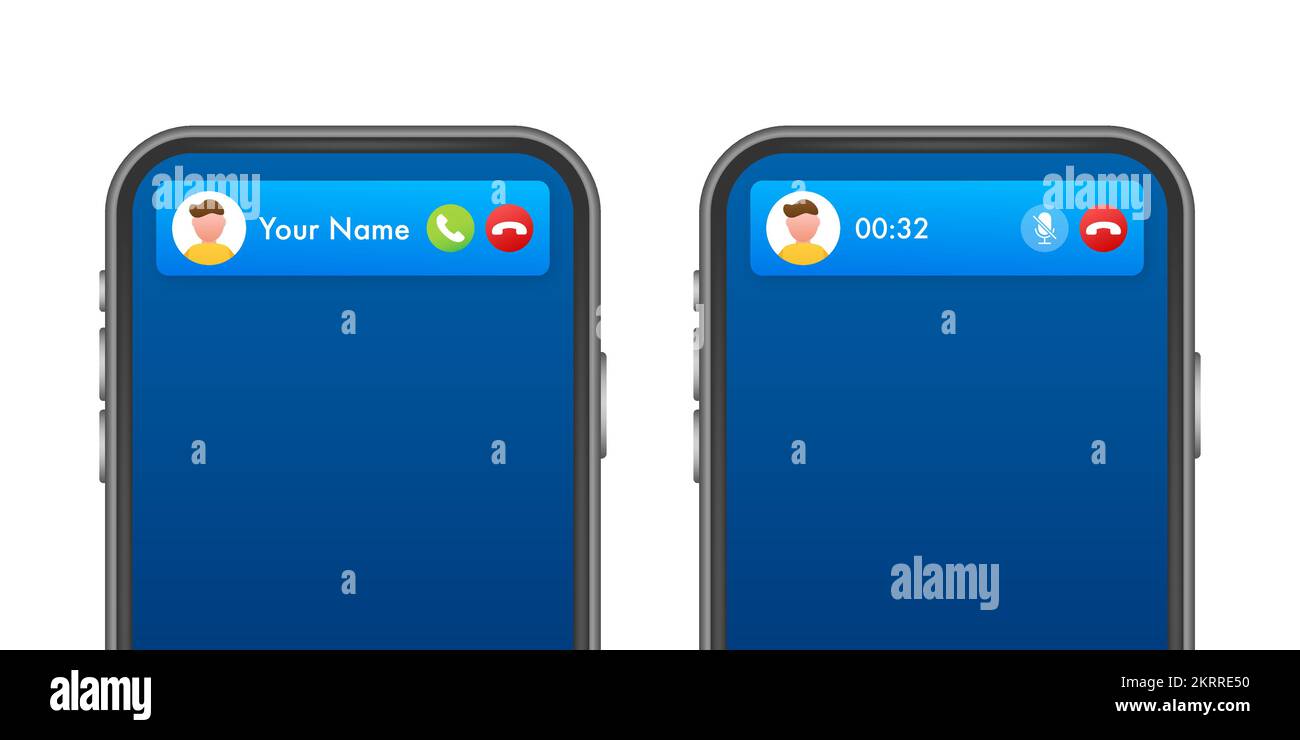 Mockup incoming call. Call screen Interface. Vector stock illustration ...