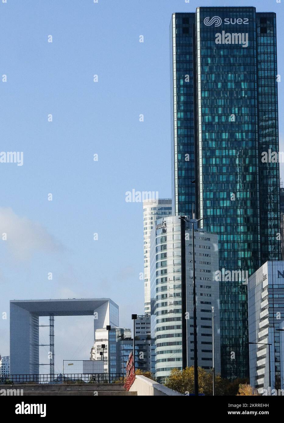 Illustration of the towers of the La Defense business district in Paris ...