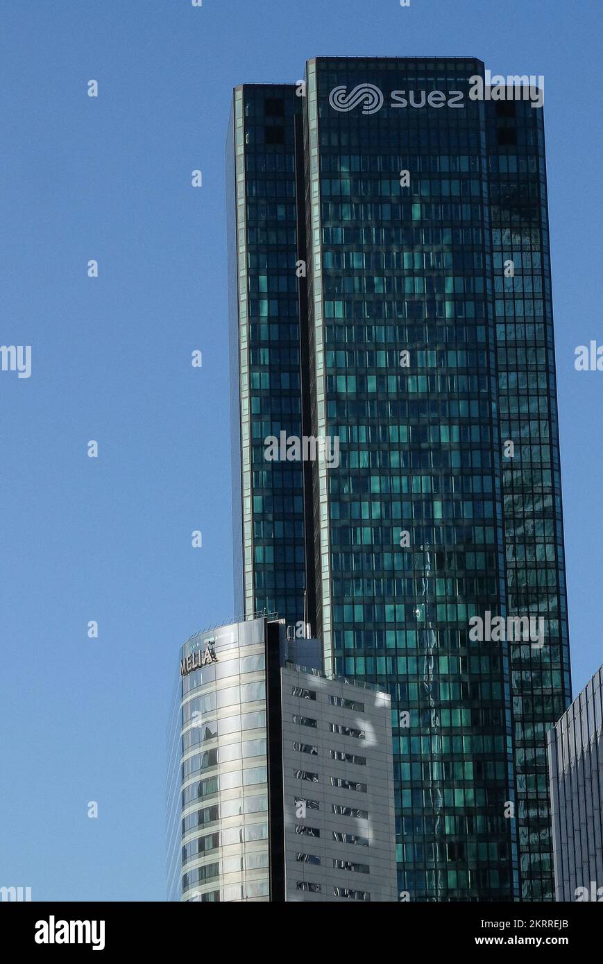 Illustration of the towers of the La Defense business district in Paris ...