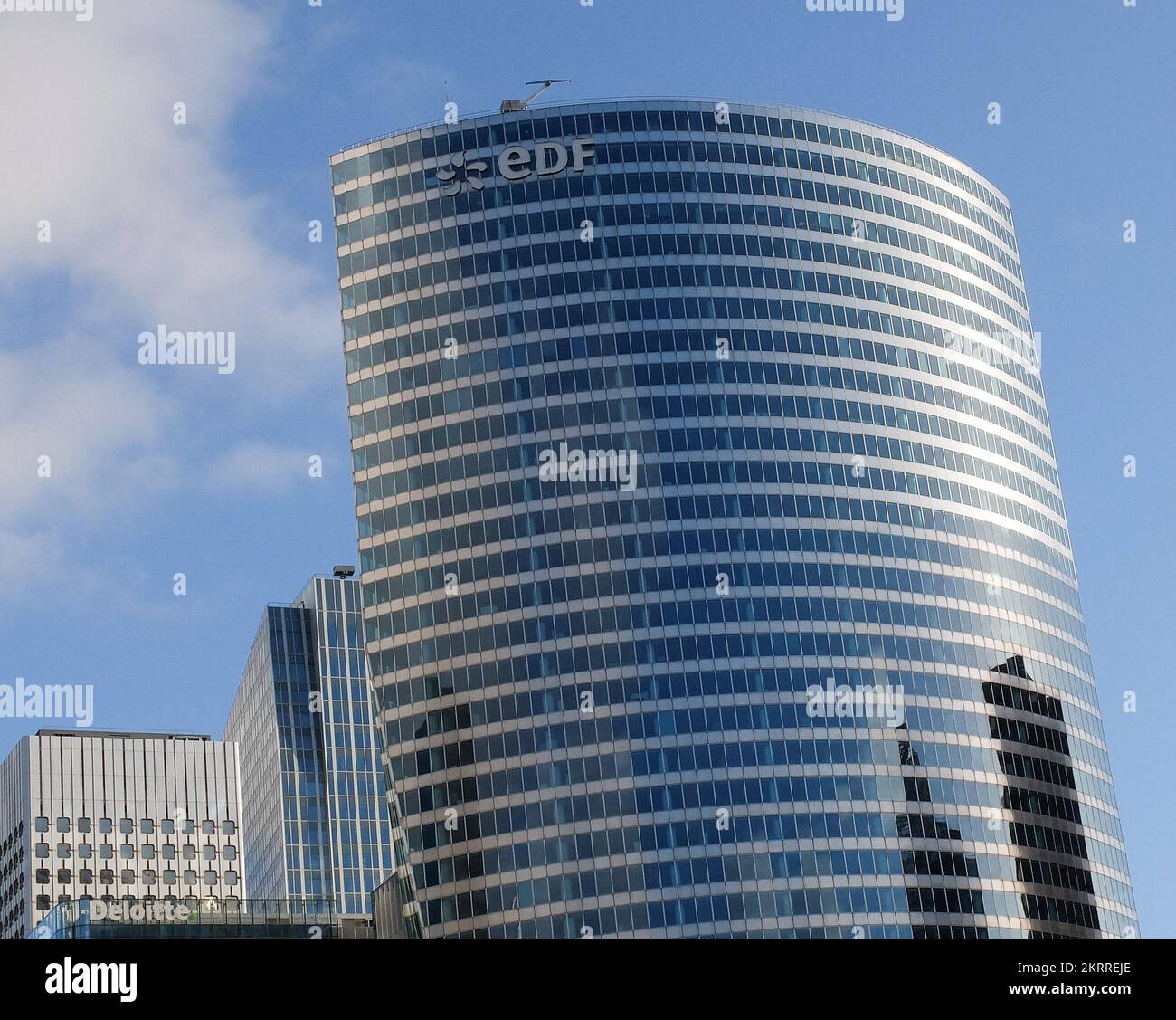 Illustration of the towers of the La Defense business district in Paris ...