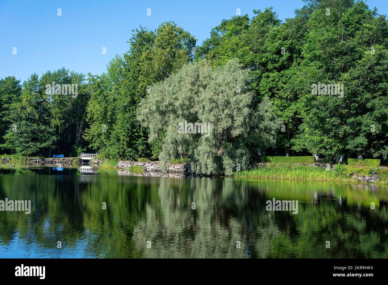 Priozersk, vuoksa river view with Kukushkina island, Leningrad region ...