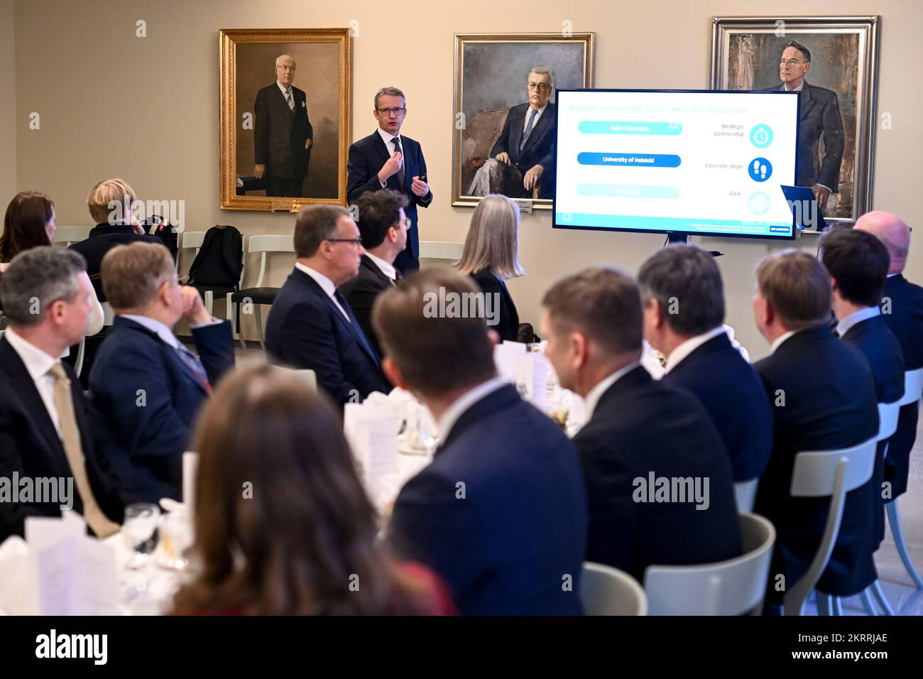 Luc Sels, rector of KU Leuven pictured during a visit to Aalto ...