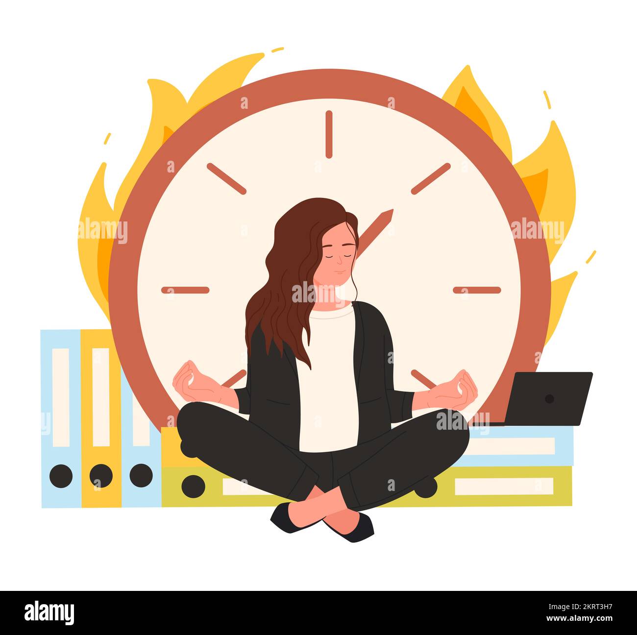 Woman calm clock Stock Vector Images - Alamy