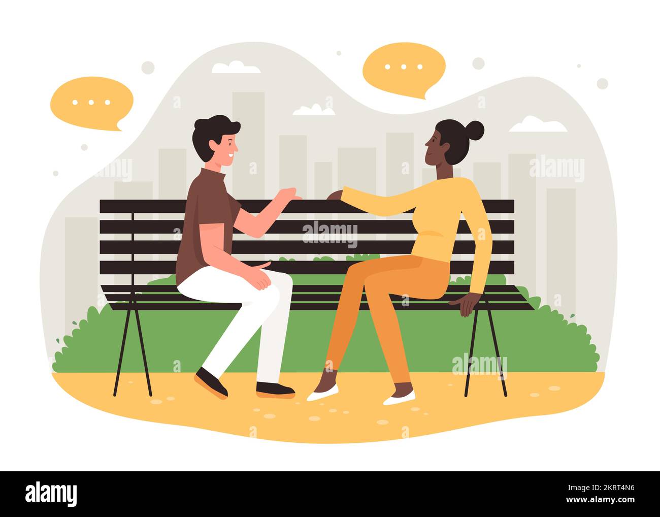 Cartoon couple talking hi-res stock photography and images - Alamy