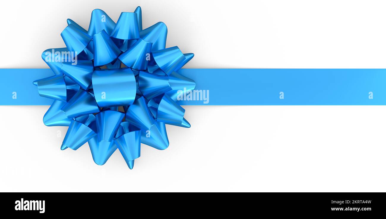 Realistic decorative bow or gift ribbon for gift box isolated on white ...