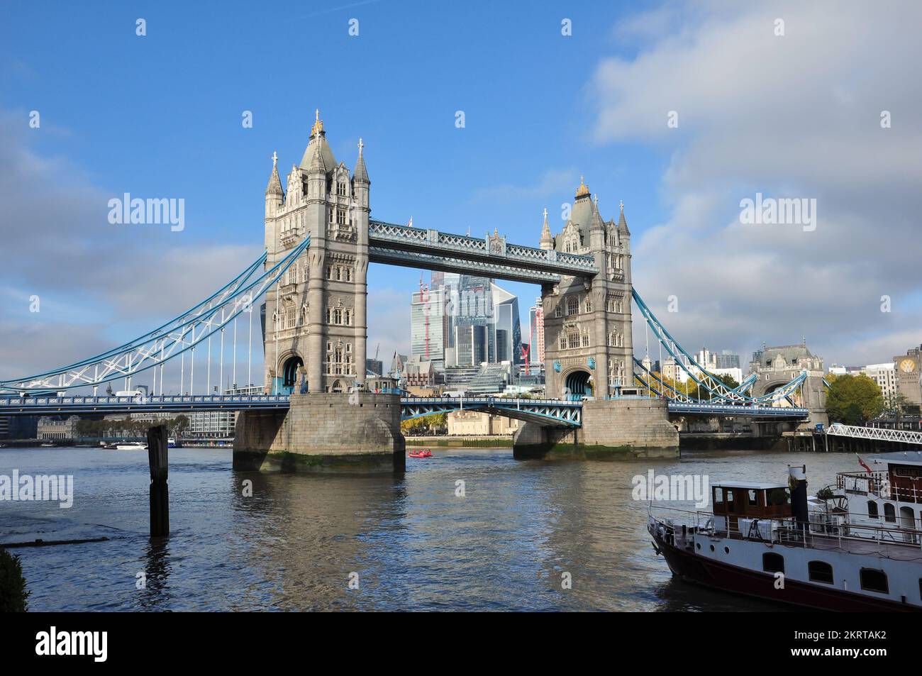 Eastern elevation of Tower Bridge, River Thames, London, England Stock ...