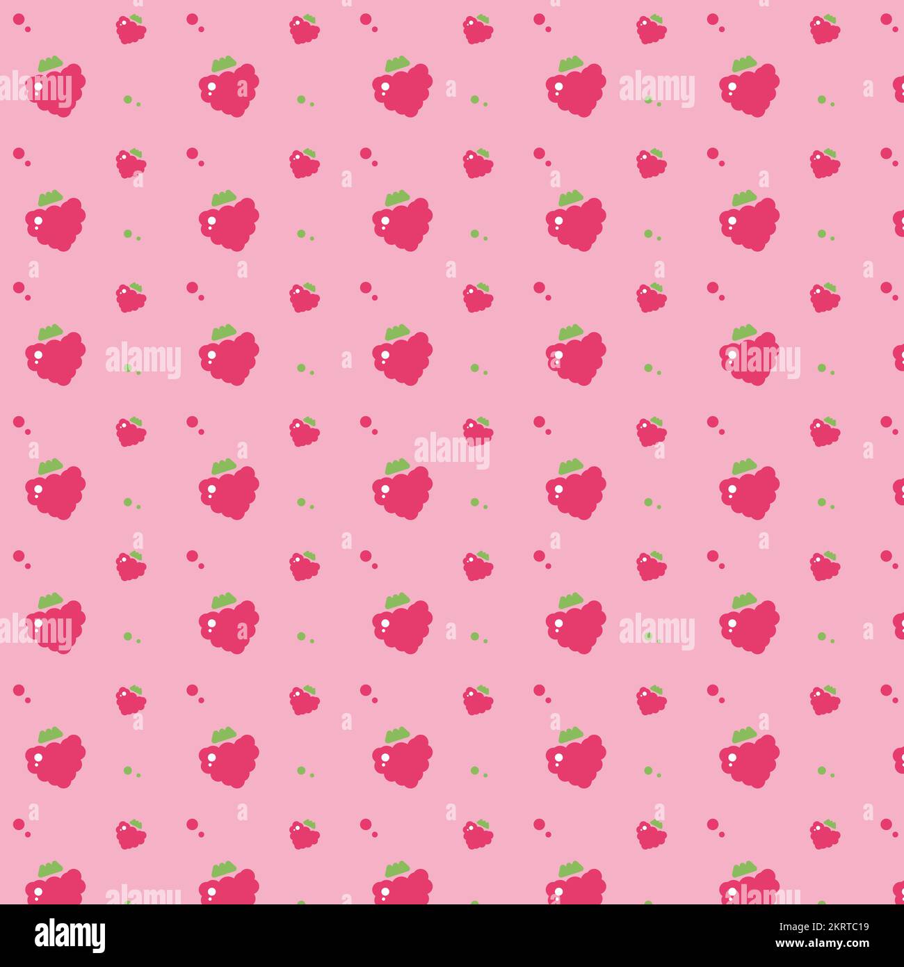 Seamless pattern with raspberry fresh fruit. Healthy vitamin nutrition ...
