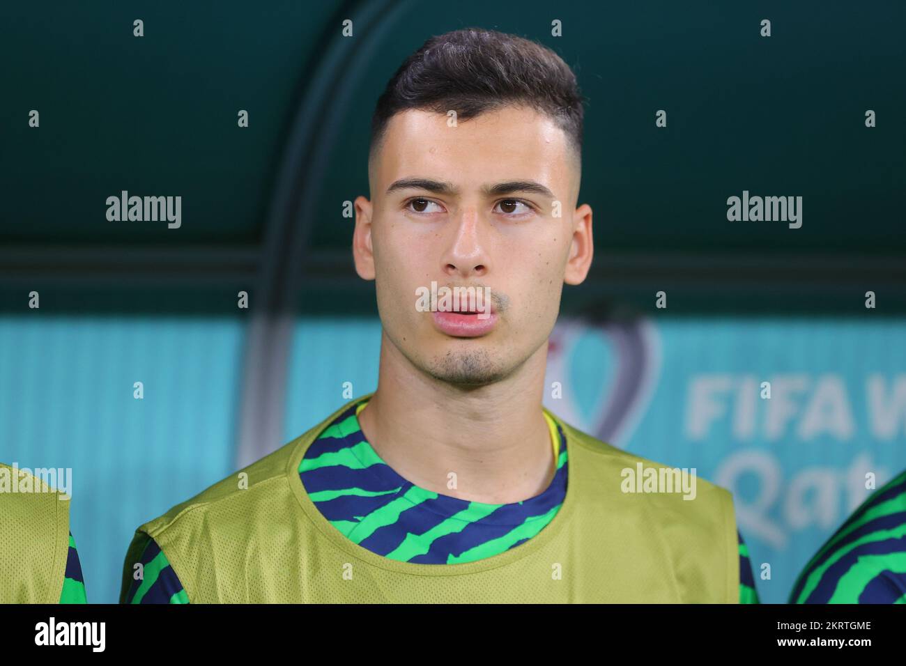 Doha, Qatar. 28th Nov, 2022. Gabriel Martinelli of Brazil on the bench ...