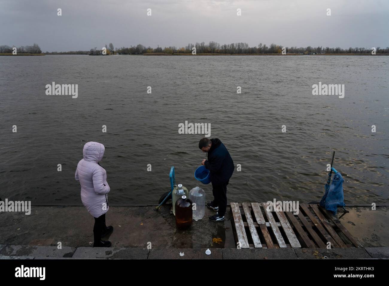 November 21, 2022, Kherson, Ukraine: Residents of Kherson seen ...