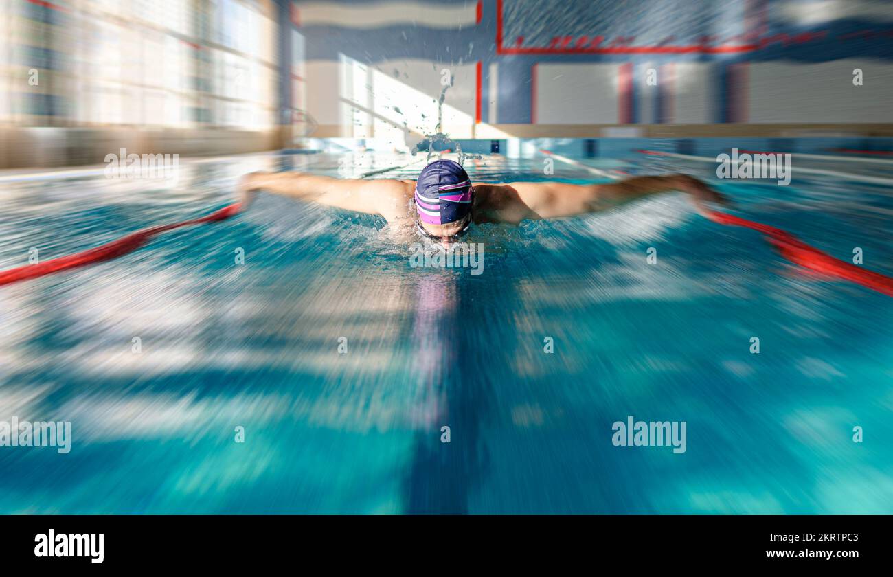Swimmer in the pool Stock Photo - Alamy