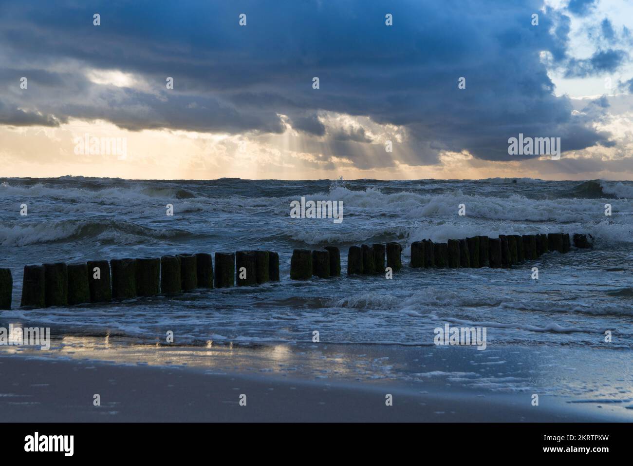 Sea landscape, Baltic Sea in Rewal. Poland Stock Photo - Alamy