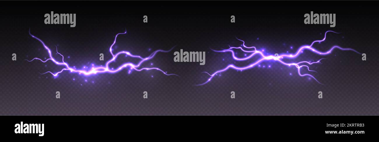 Thunderstorm lightning, thunderbolt strike, realistic electric zipper ...