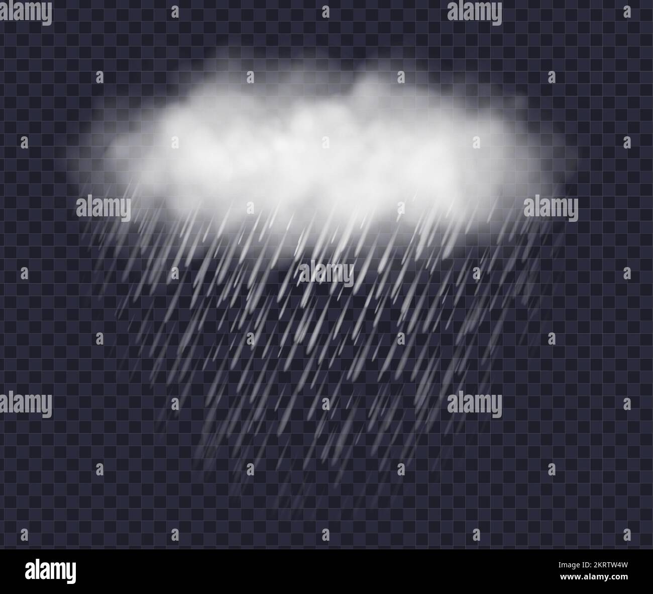 Rainy cloud isolated on transparent background. Realistic storm cloud ...