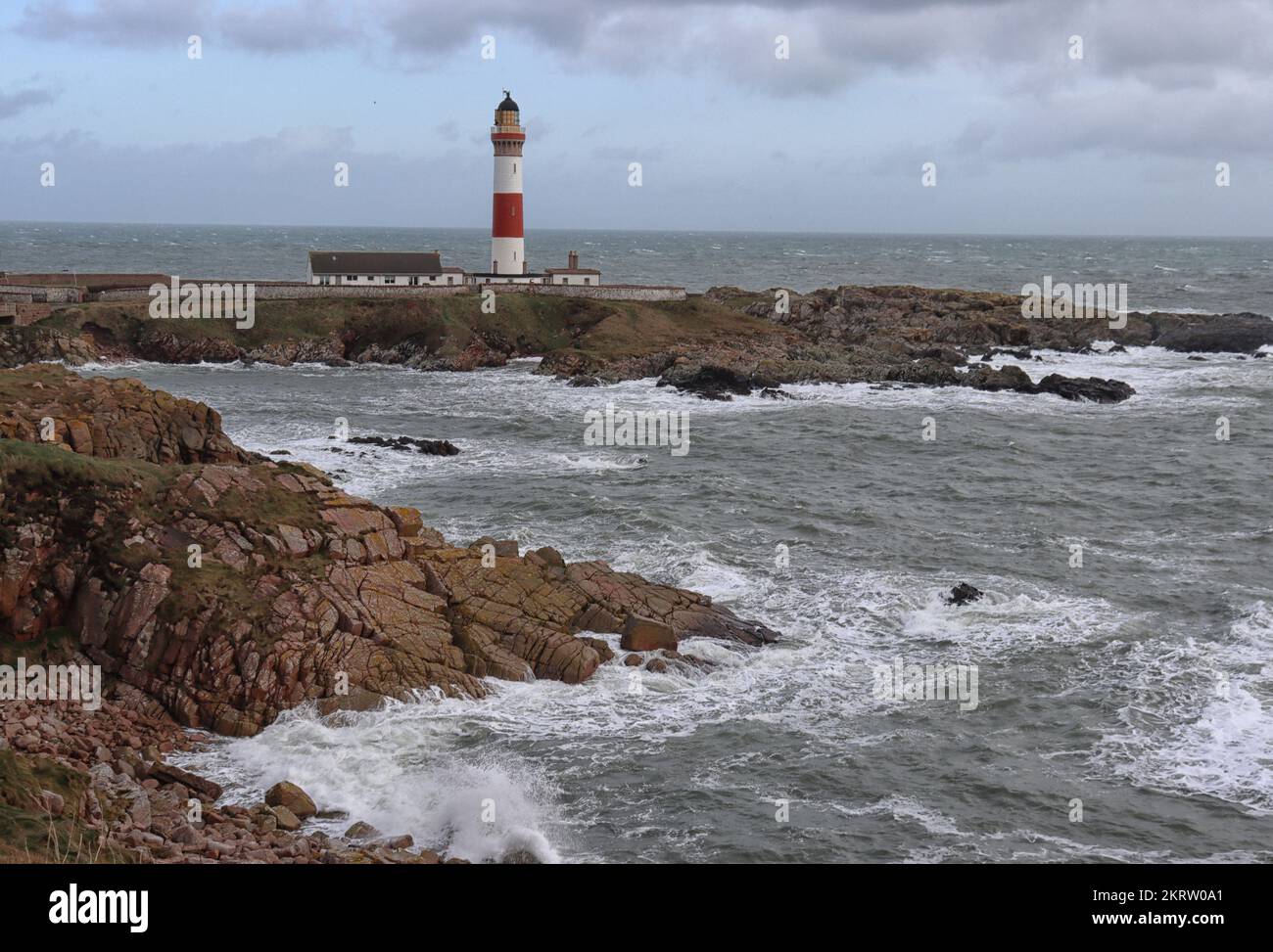 Buchanness Lighthouse, Boddam, Scotland Stock Photo - Alamy