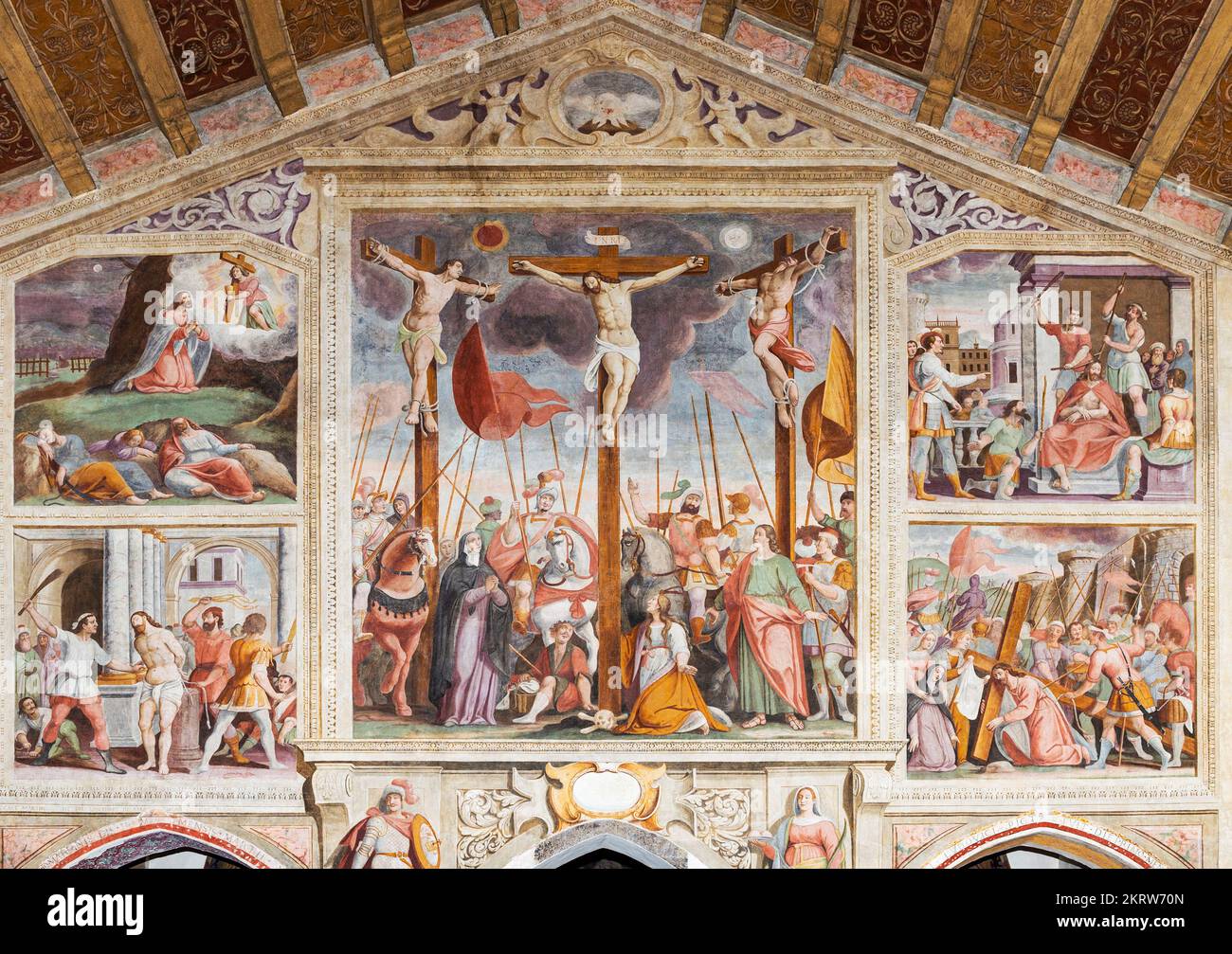 incoronata church: fresco by pietro baschenis, martinengo, italy Stock ...