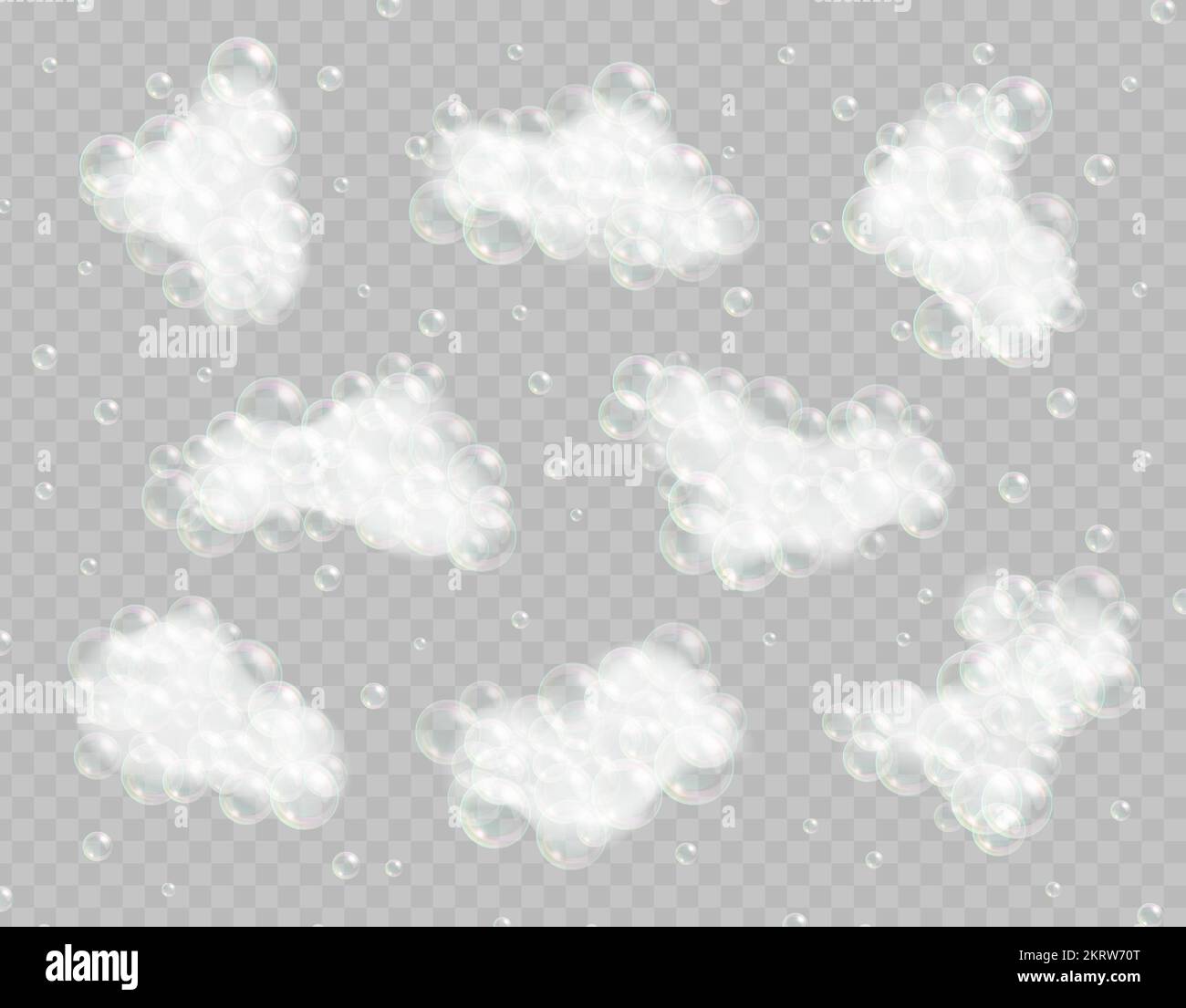 Soap foam with bubbles isolated on transparent background Stock Vector ...