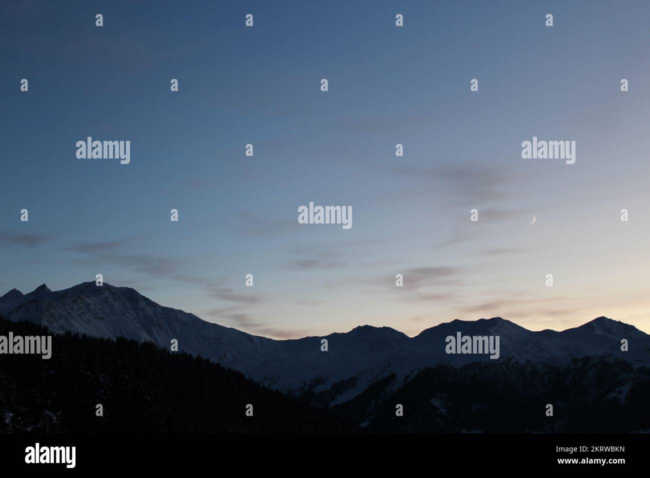 Silhouetted Swiss alps at Twilight. Alpine landscape wallpaper ...