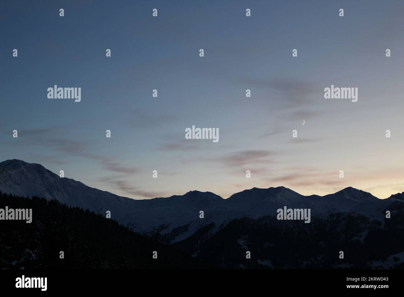 Silhouetted Swiss alps at Twilight. Alpine landscape wallpaper ...