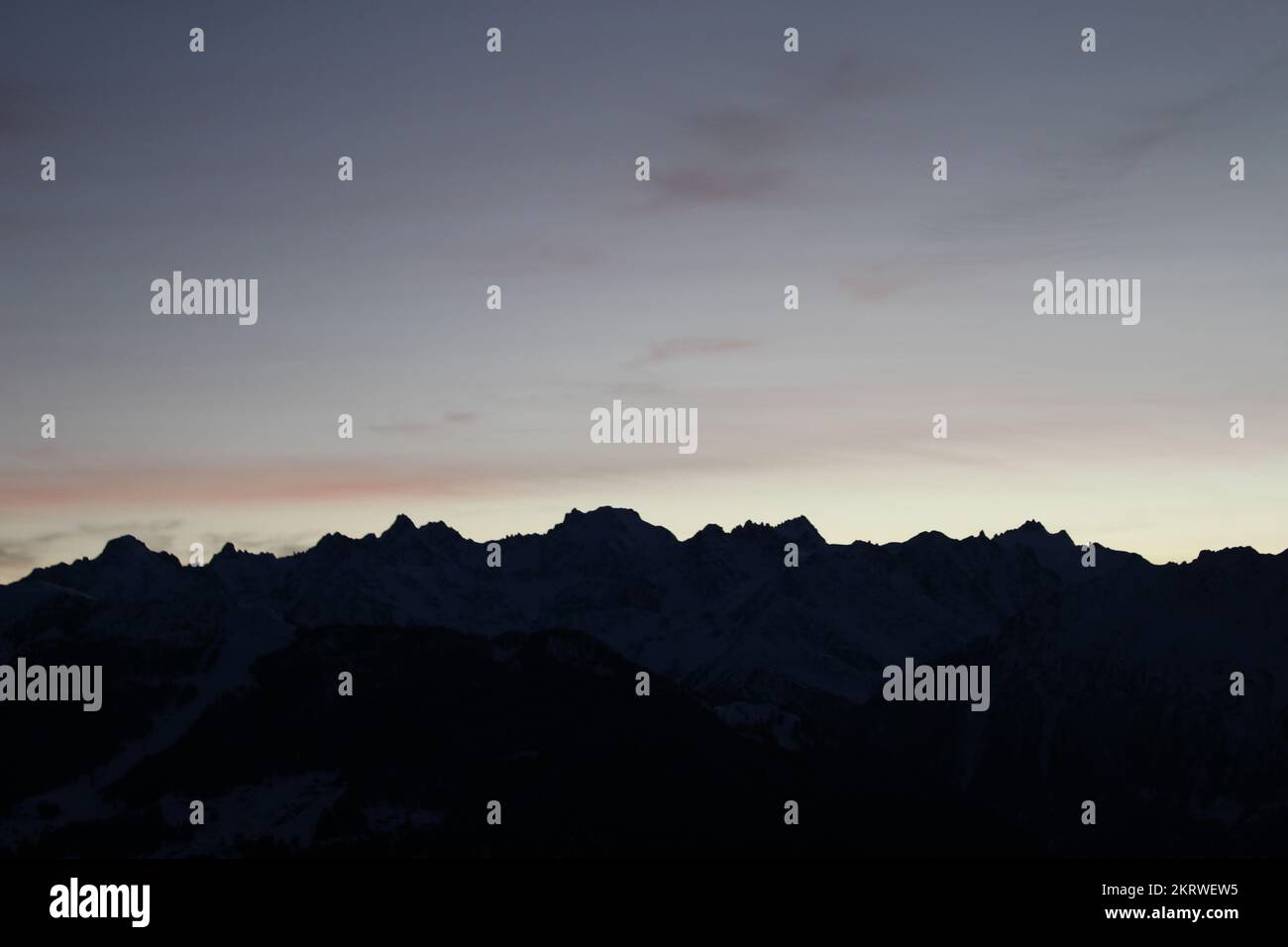 Silhouetted Swiss alps at Twilight. Alpine landscape wallpaper ...