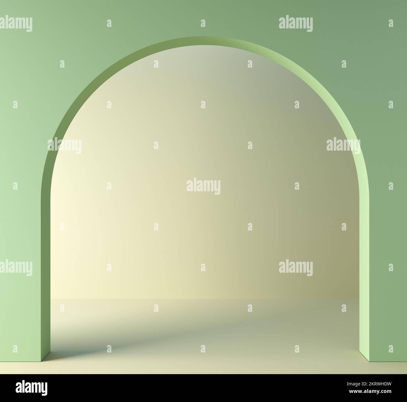 Light green mint arch in room Stock Photo - Alamy