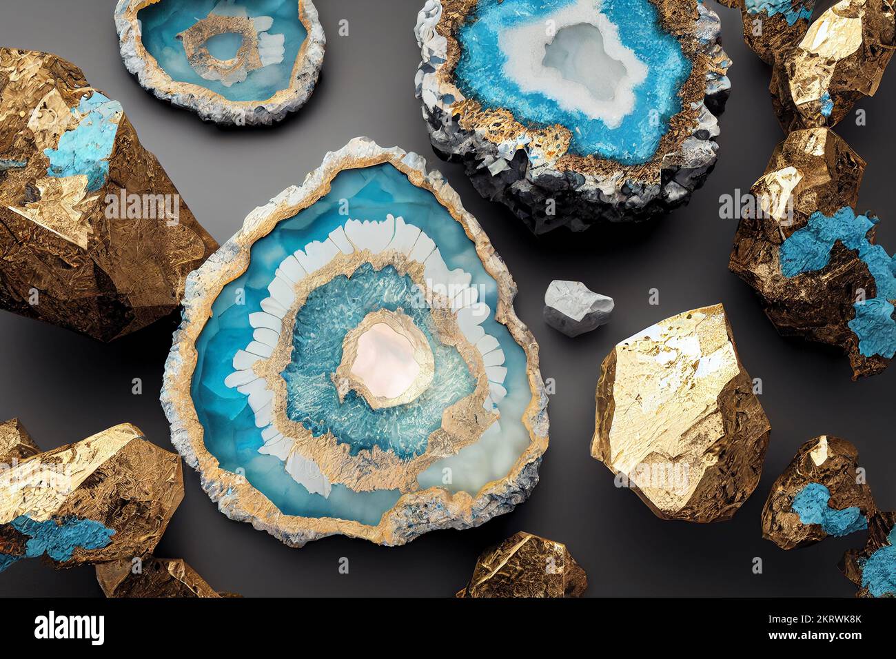 resin geode style painting in art Stock Photo - Alamy