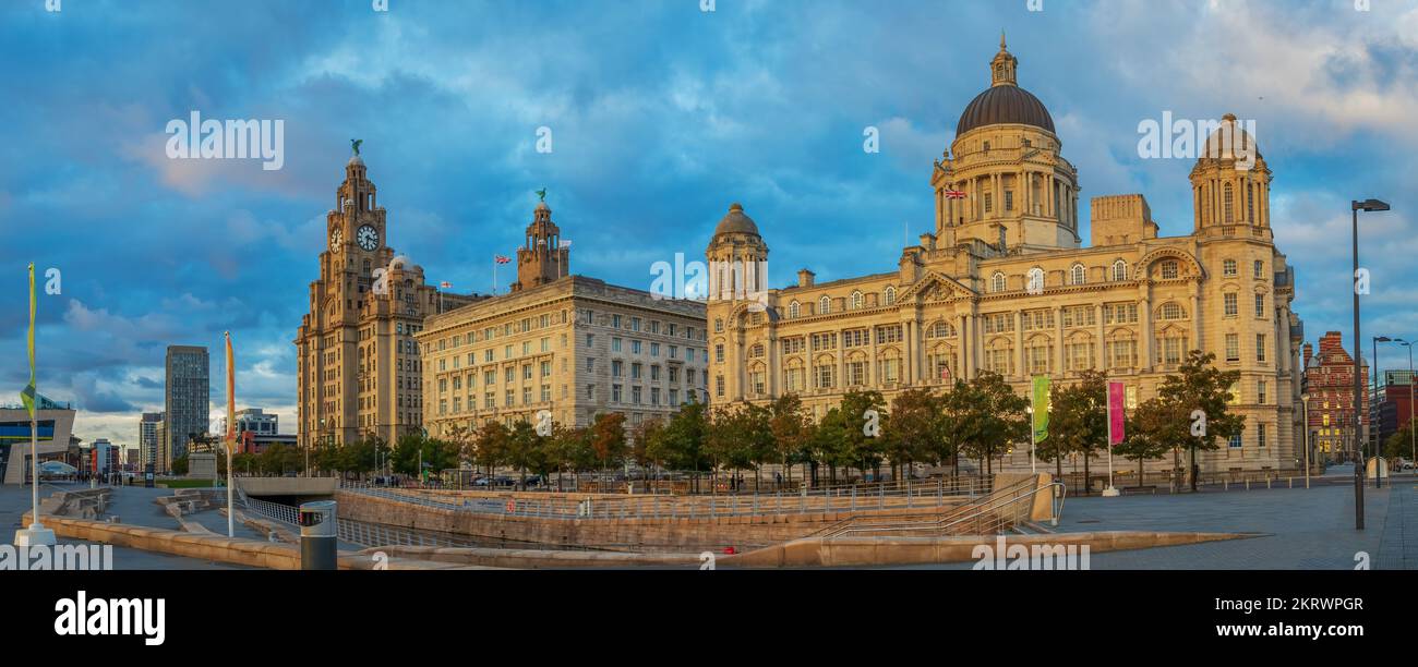 Liverpool, England. The Three Graces' part of Liverpool Maritime ...