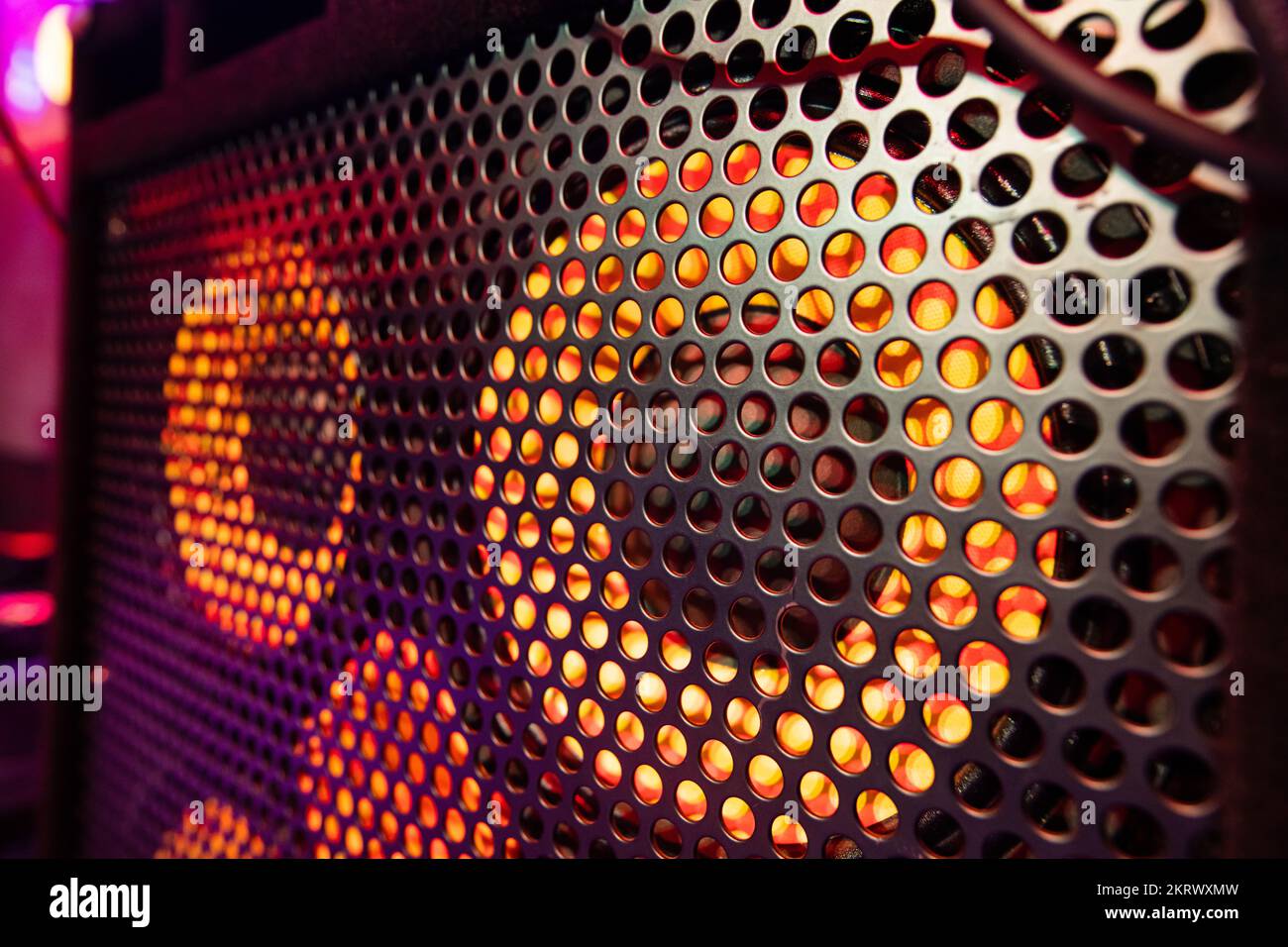 closeup of loudspeakers as surprised monkey face for design purpose ...