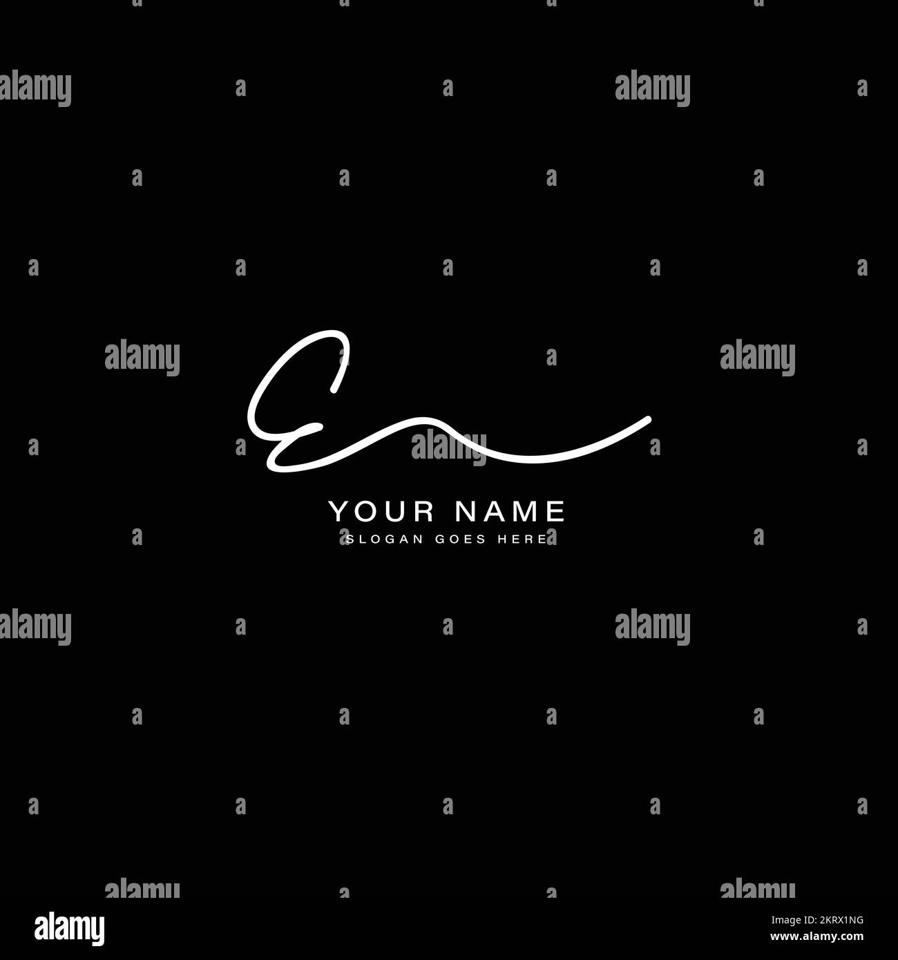 Initial Letter E Logo, Handwritten Signature in joining style for ...