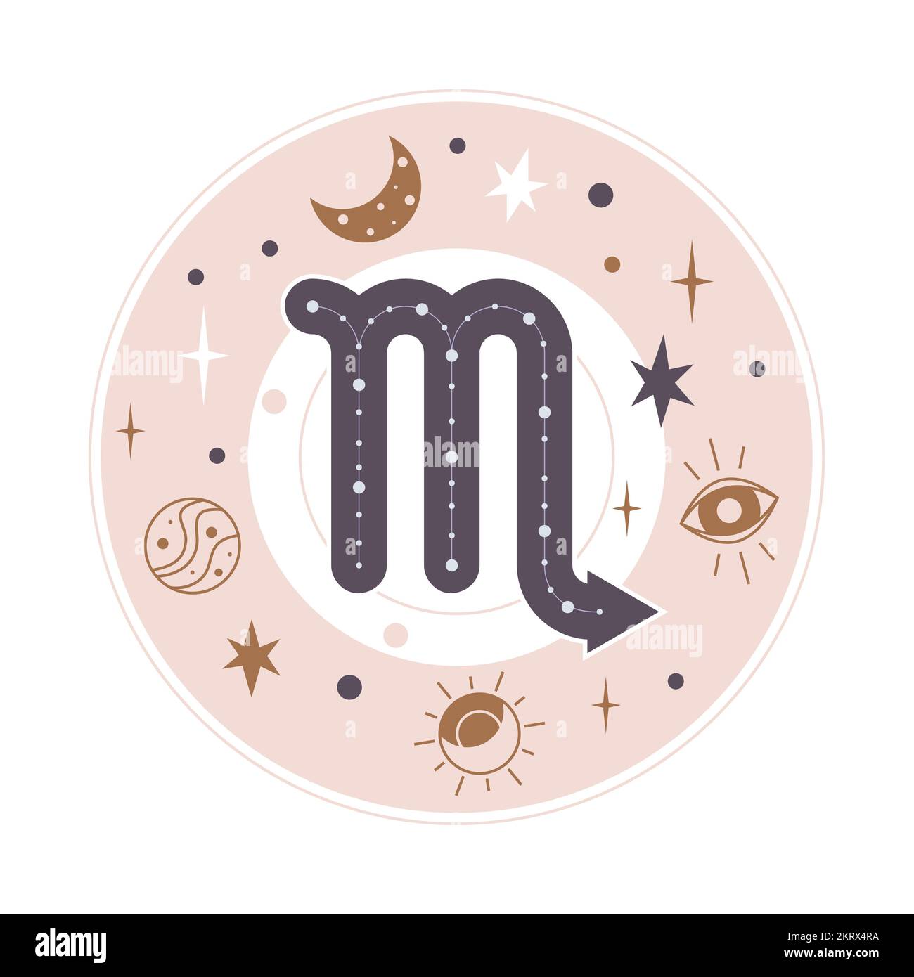 Scorpio Horoscope sign vector - Zodiac astrology element. Esoteric ...