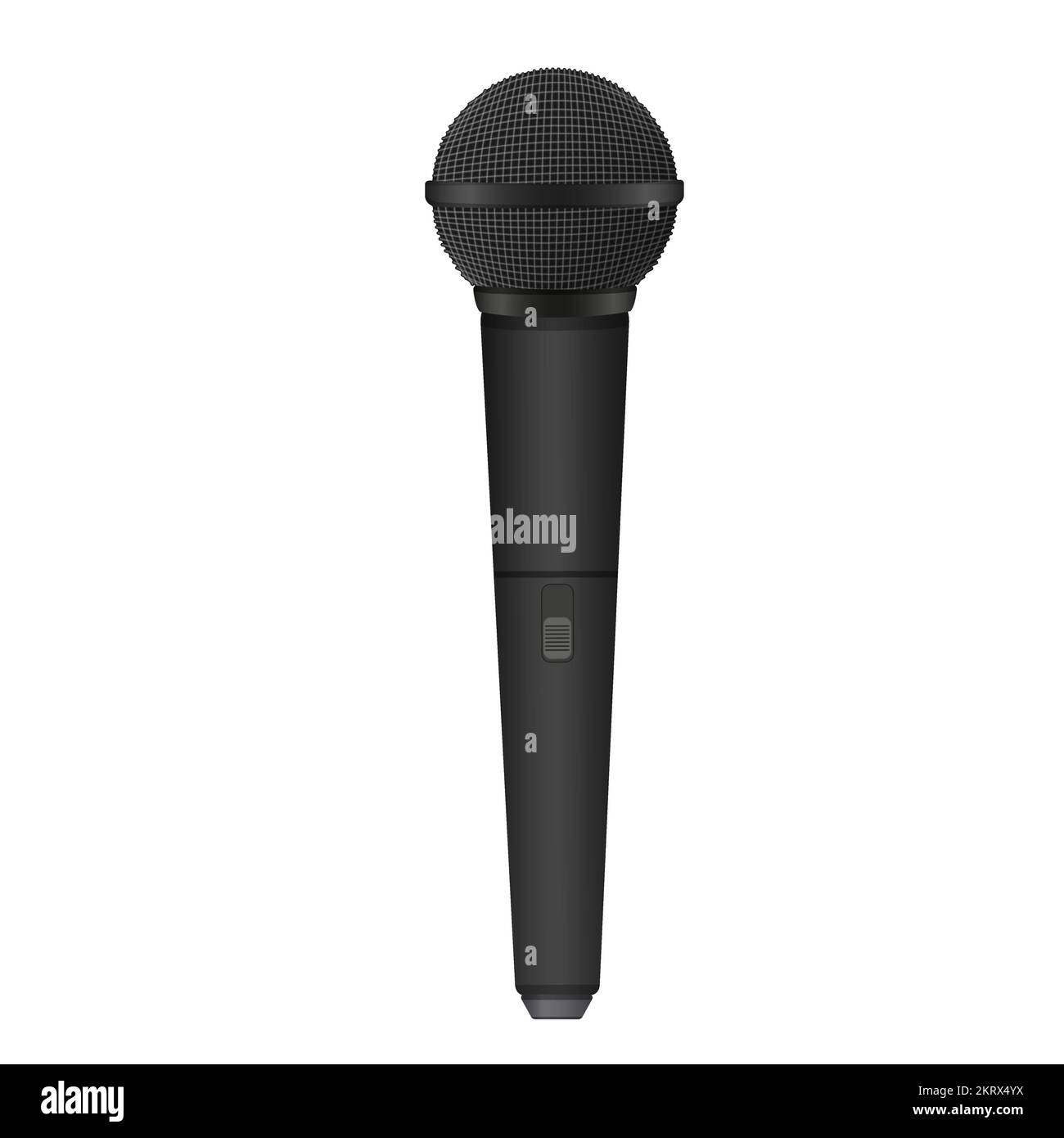 Realistic detailed microphone isolated on a white background vector ...
