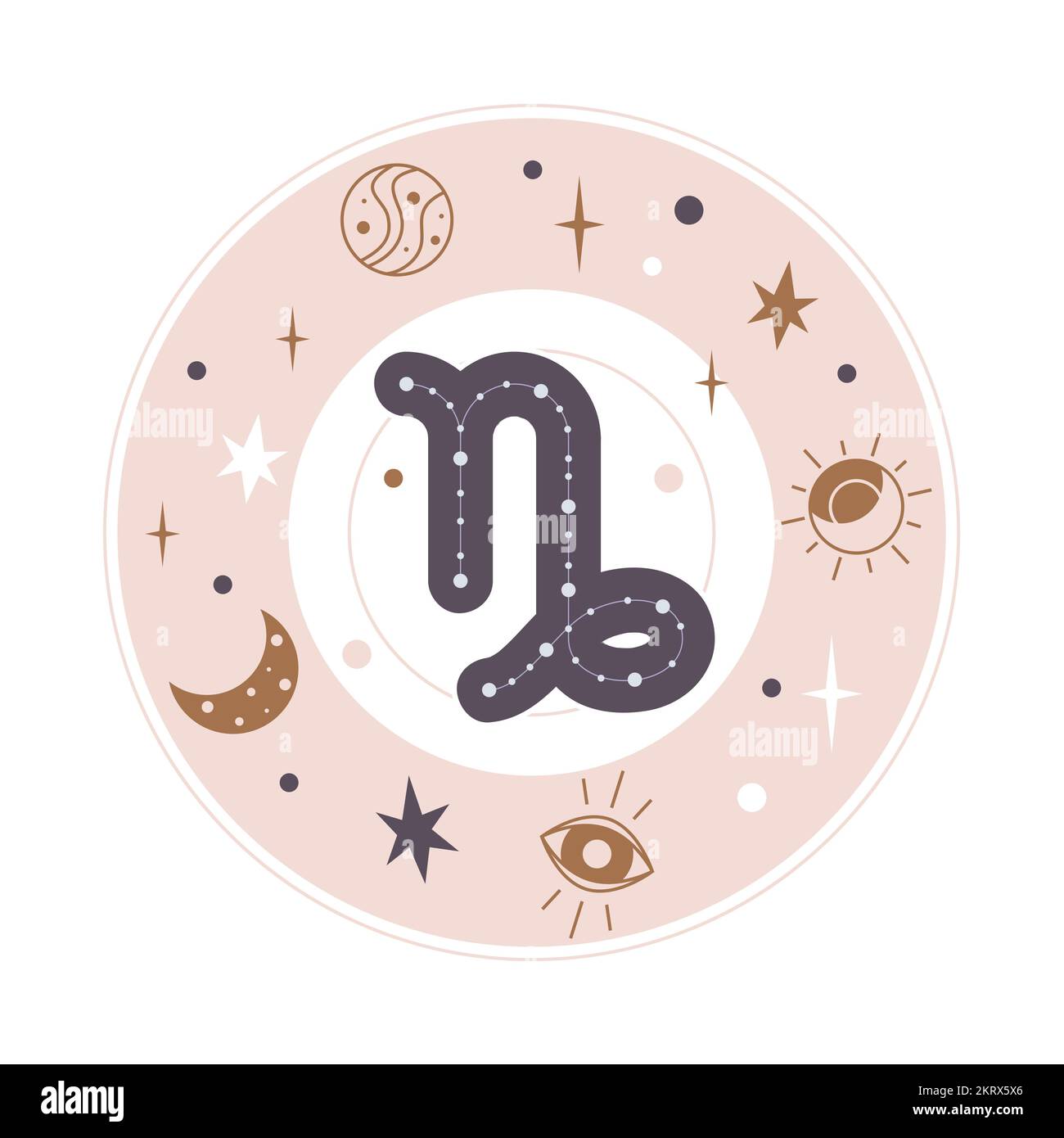 Capricorn Horoscope sign vector - Zodiac astrology element. Esoteric ...