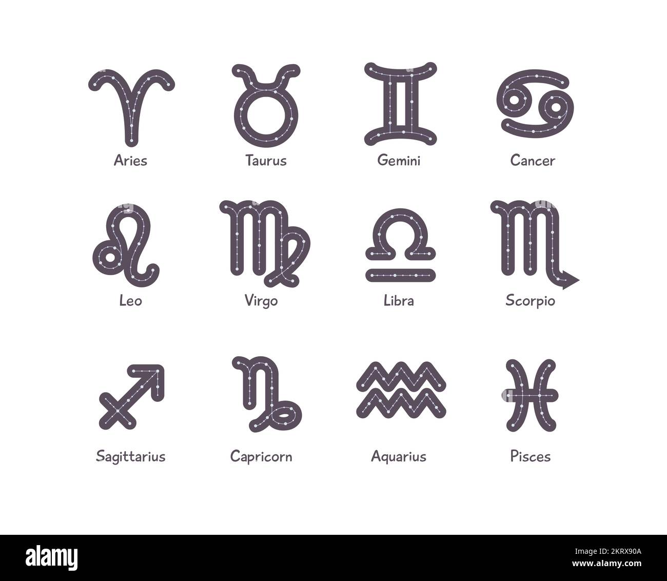 Zodiac symbols set hi-res stock photography and images - Alamy