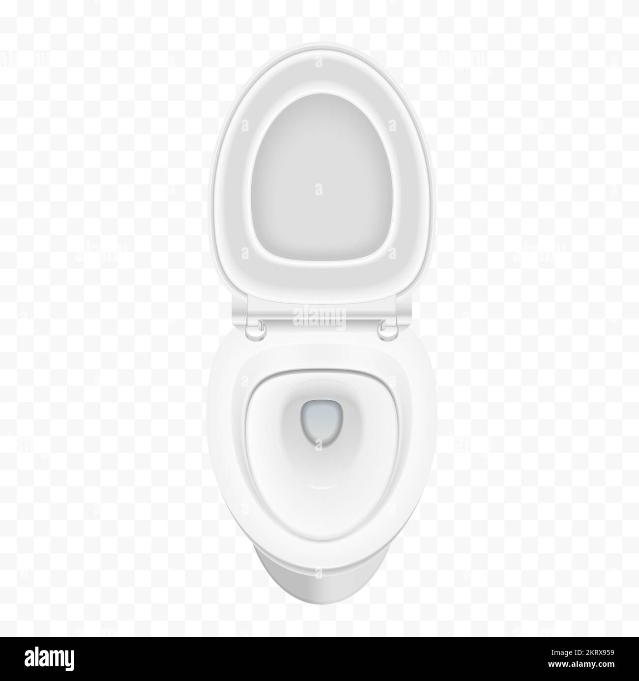 3d realistic vector toilet bowl top view isolated on alpha transperant ...