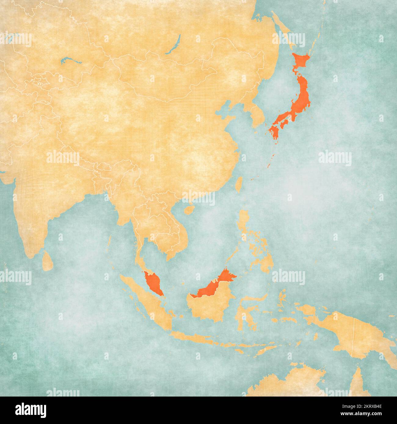 Vintage map of japan hi-res stock photography and images - Alamy