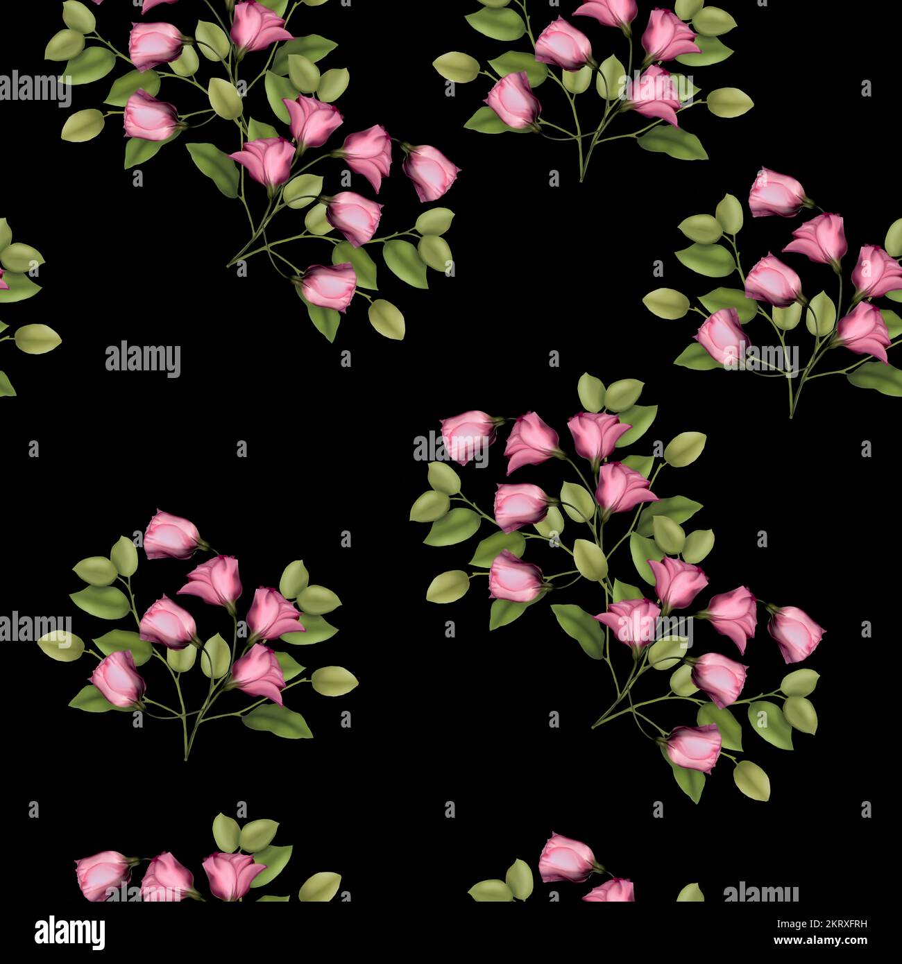 Modern big floral seamless pattern. Digital drawn illustration. Can be ...