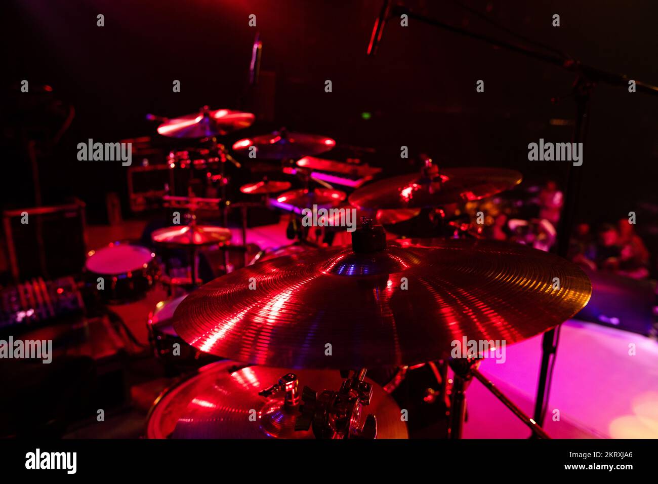 Closeup of cymbals on concert stage for design purpose Stock Photo - Alamy