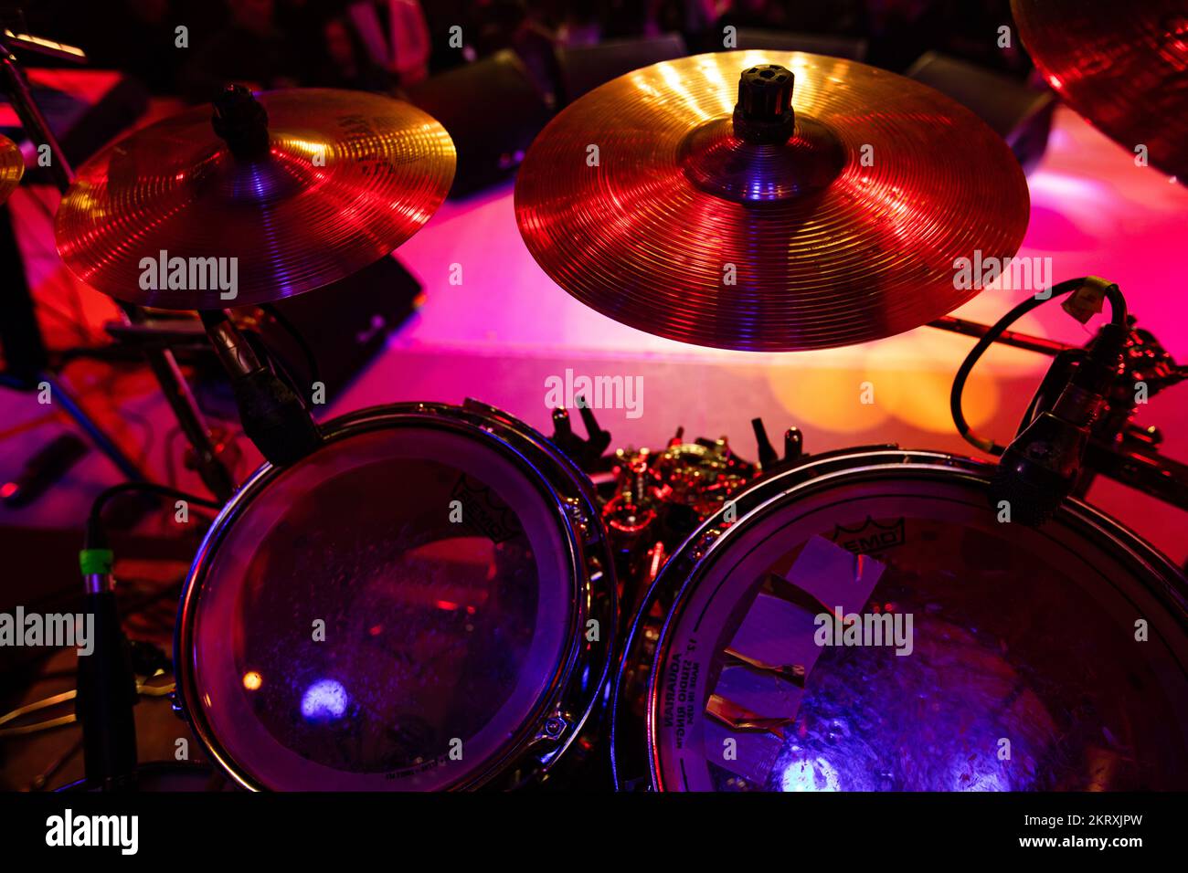 Closeup of cymbals on concert stage for design purpose Stock Photo - Alamy