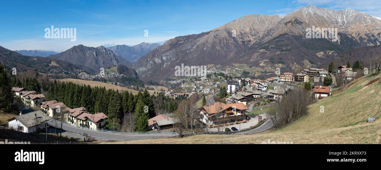 village view and serina valley, zambla alta, italy Stock Photo - Alamy
